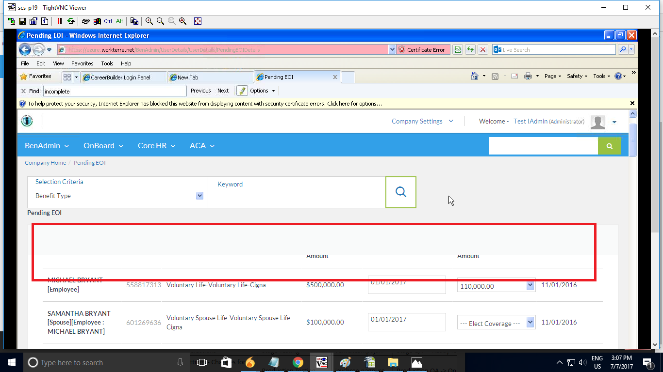 [nf 3355] Ie 8 Ui And Functional Issue Admin Login Pending Eoi Page